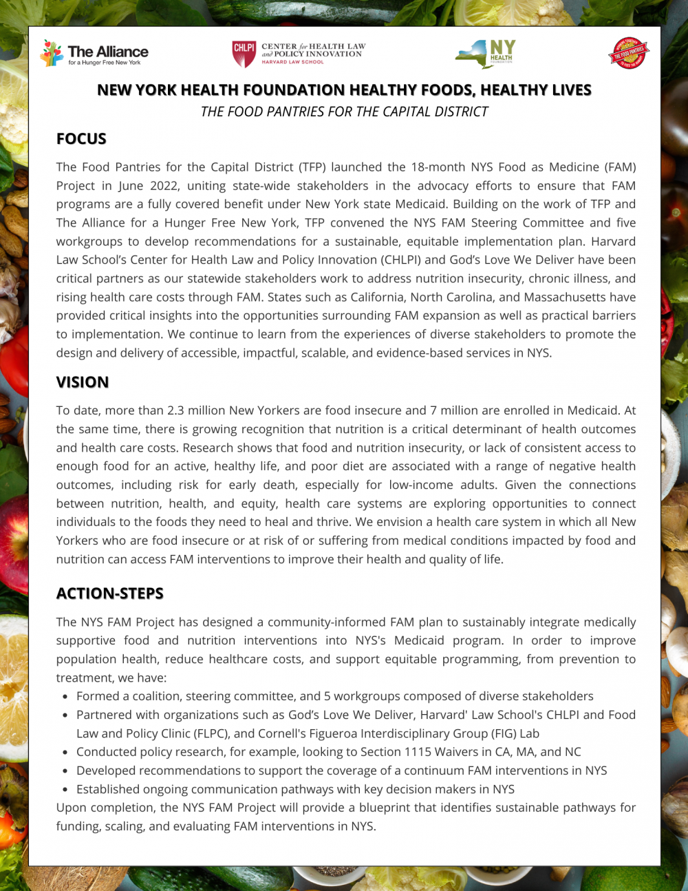New York State Food as Medicine Project – The Food Pantries For The ...